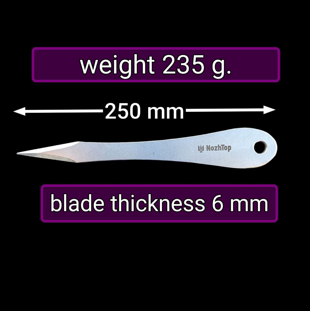 No-spin knife for throwing SKANF "Stylos" polished spring steel ...